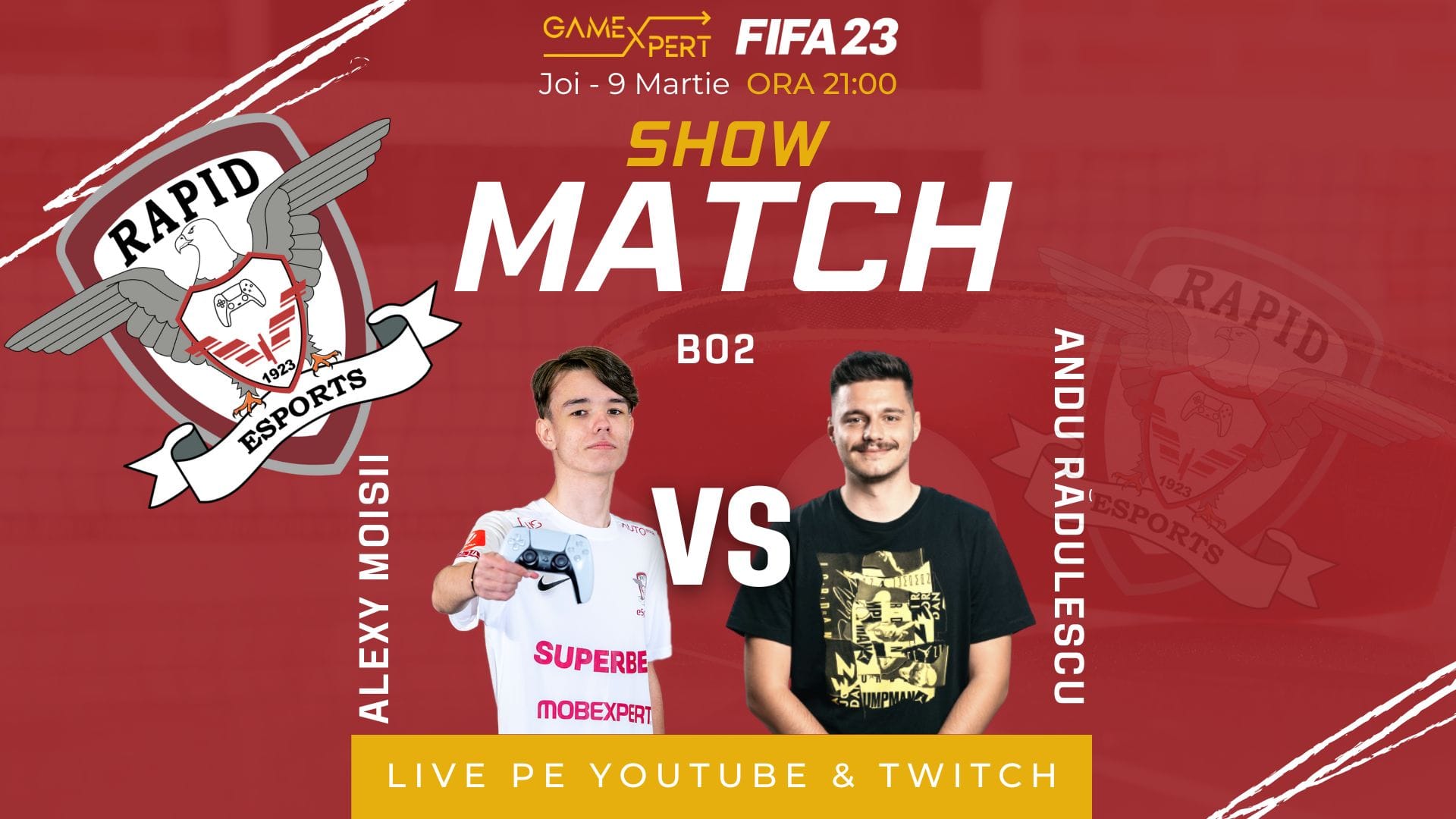 FIFA23 SHOW MATCH - EP.2: ALEXY VS. ANDU LIVE - FC Rapid 1923